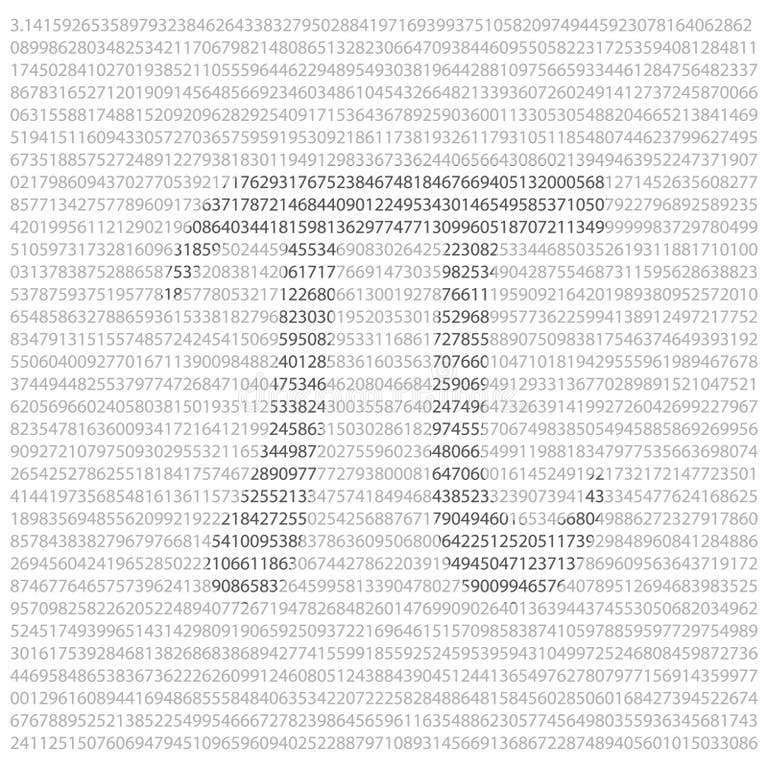 Pi 3.14 Background with Numbers and Symbol, Vector Stock Illustration ...