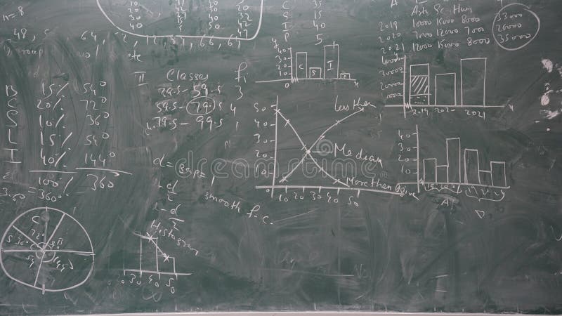 Pi Chart on Black Board Maths Classes Stock Image - Image of blackboard ...