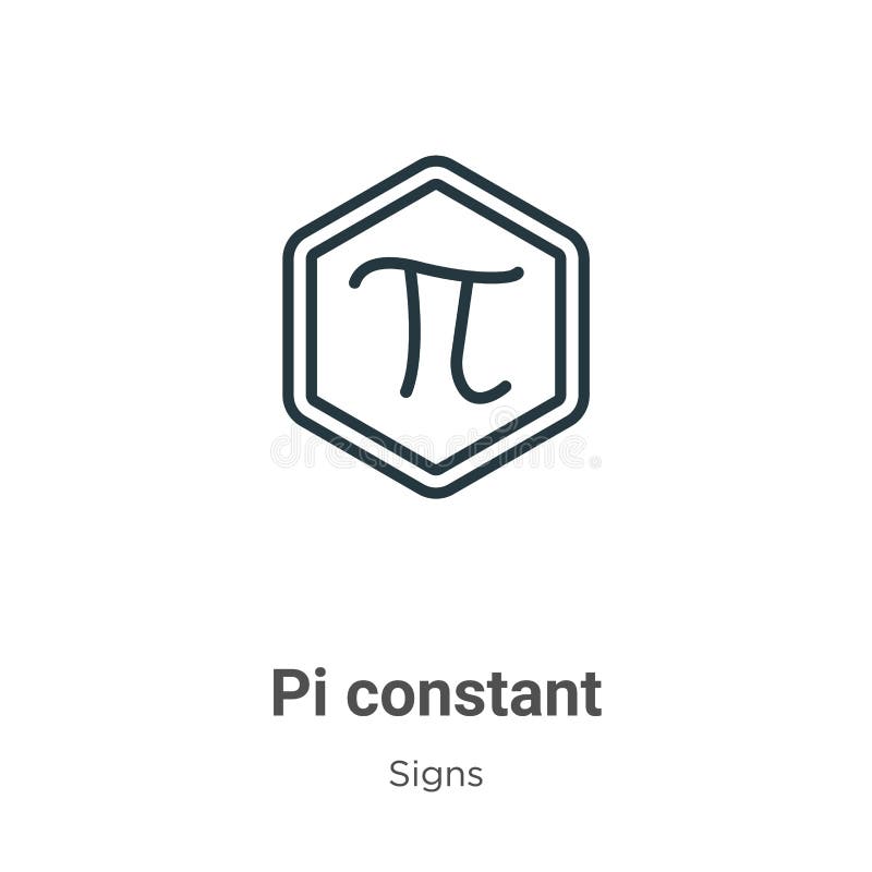 Pi Constant Symbol Outline Vector Icon. Thin Line Black Pi Constant ...