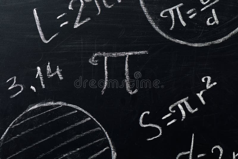 PI Day Concept. Drawings of Circles and Formulas with PI Stock Image ...
