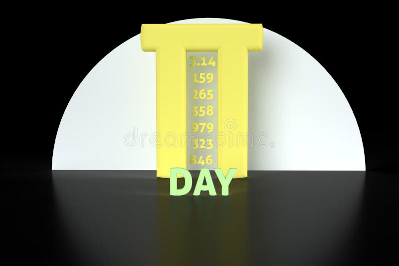 Pi Day Number and Geometric Figures for Numbers Day, Math Abstract ...