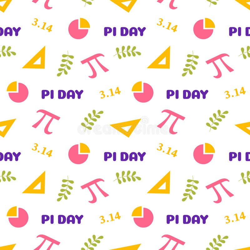 Pi Day Seamless Pattern Design with Mathematical Constants or Baked Pie ...