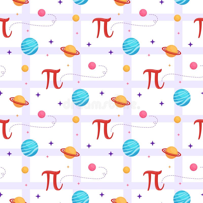 Pi Day Seamless Pattern Design with Mathematical Constants or Baked Pie ...