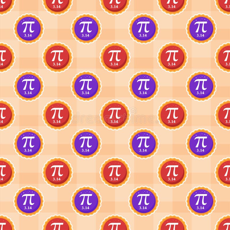 Pi Day Seamless Pattern with Mathematical Constants or Baked Pie in ...
