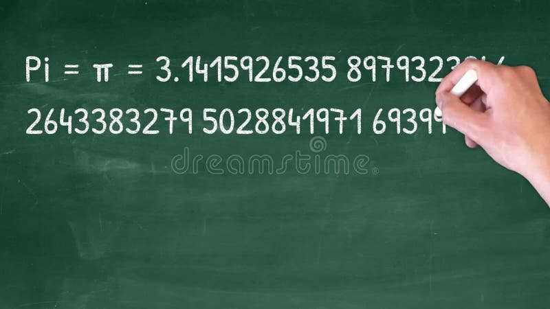 Pi Equation with One Hundred Digits. Hand Writes First 100 Digits of Pi ...