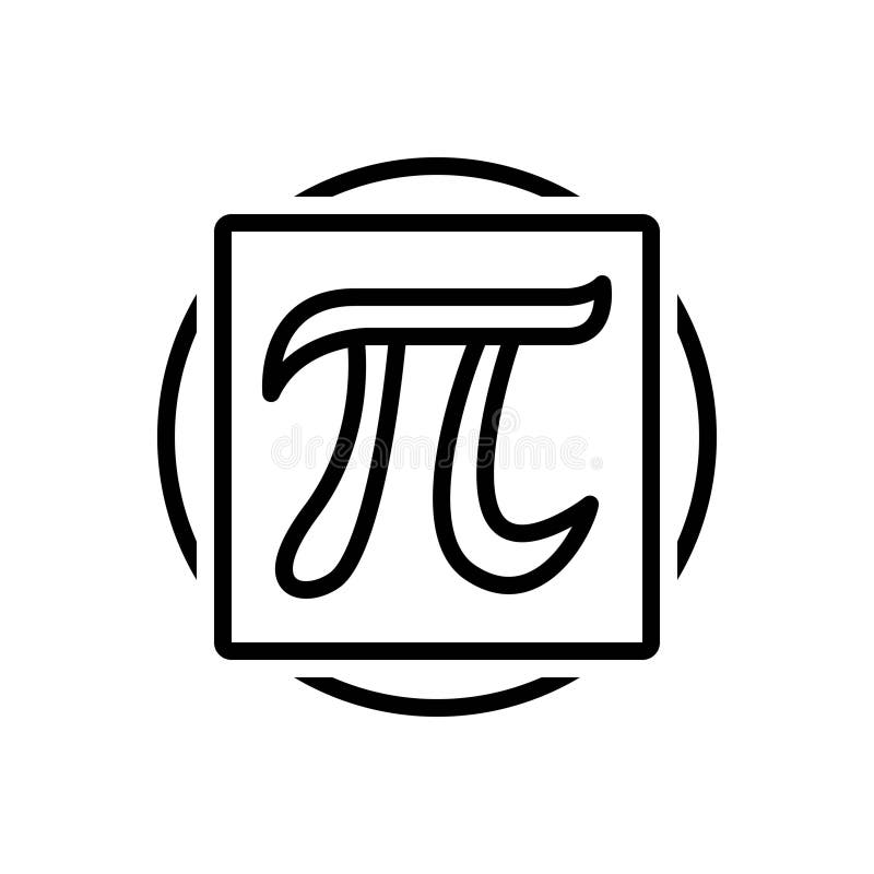Black Line Icon for Pi, Greek Letter and Value Stock Vector ...