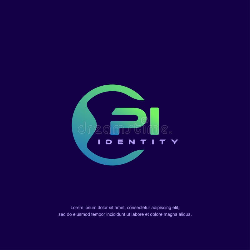 PI Initial Letter Circular Line Logo Template Vector with Gradient ...