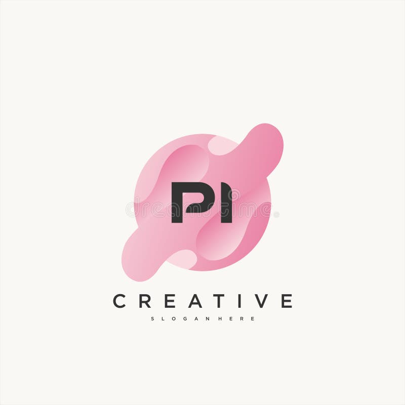 PI Initial Letter Colorful Logo Icon Design Template Elements Vector ...