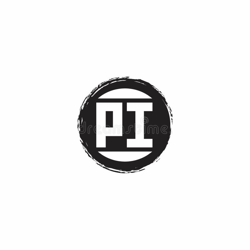 PI Logo Initial Letter Monogram with Abstrac Circle Shape Design ...