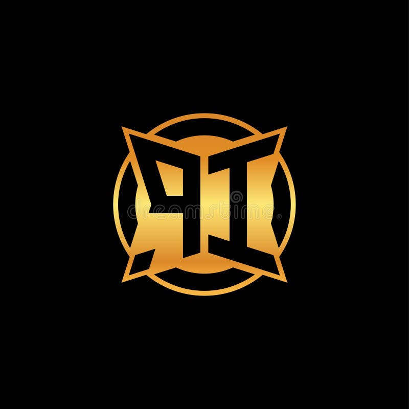 PI Logo Letter Geometric Golden Style Stock Vector - Illustration of ...