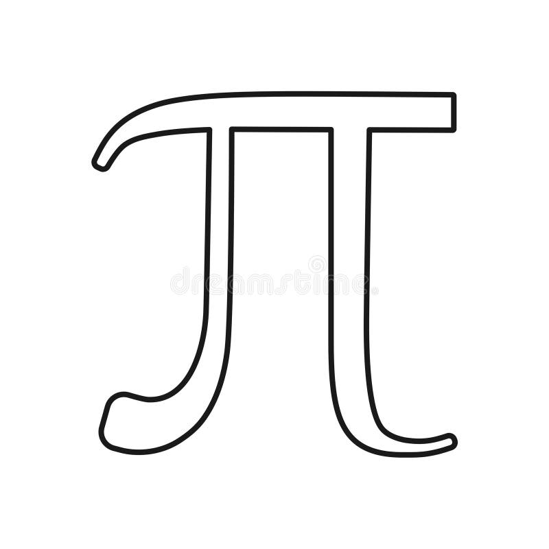 Pi Math Symbol Icon Outline Vector Stock Illustration - Illustration of ...