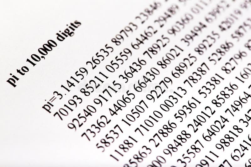Pi - 3.1415 - Mathematical Column of Figures Vector Background Stock ...