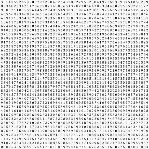 Pi - 3.1415 - Mathematical Column of Figures Vector Background Stock ...