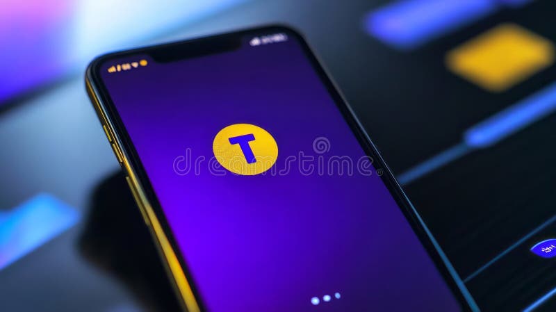 Pi Network on phone screen stock illustration. Illustration of ...