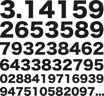 Pi number 3.141592653589 stock vector. Illustration of university ...