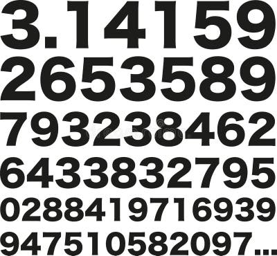 Pi number 3.141592653589 stock vector. Illustration of university ...