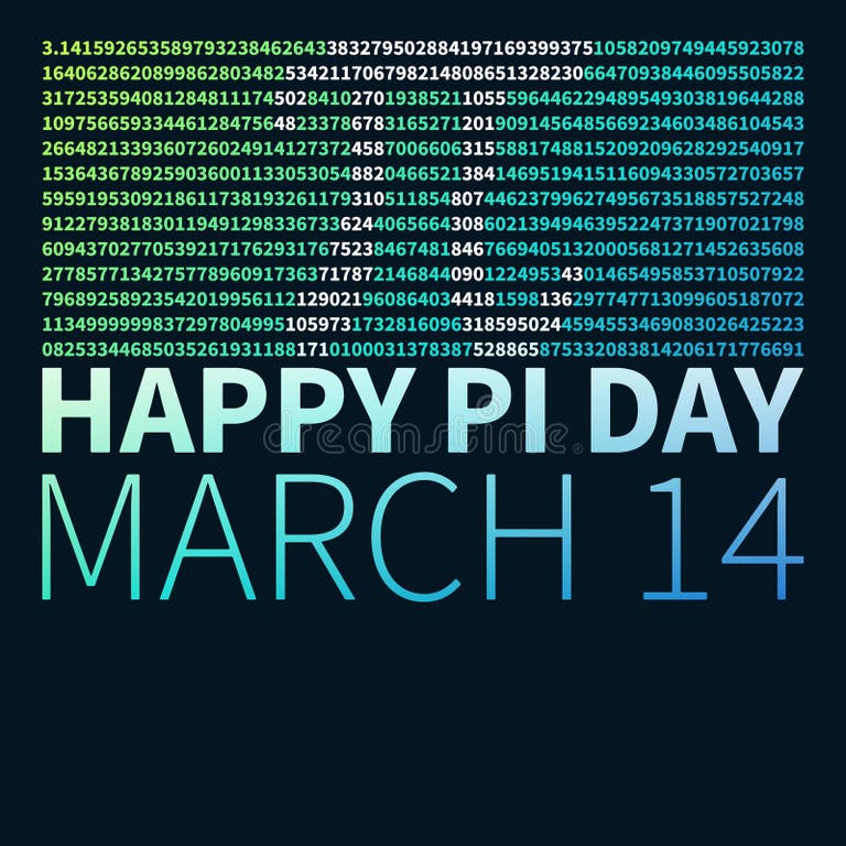 Pi Numbers Maths Illustration - 3.14 Happy PI Day Modern Vector ...