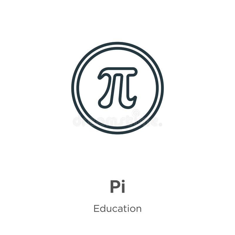 Pi Outline Vector Icon. Thin Line Black Pi Icon, Flat Vector Simple ...