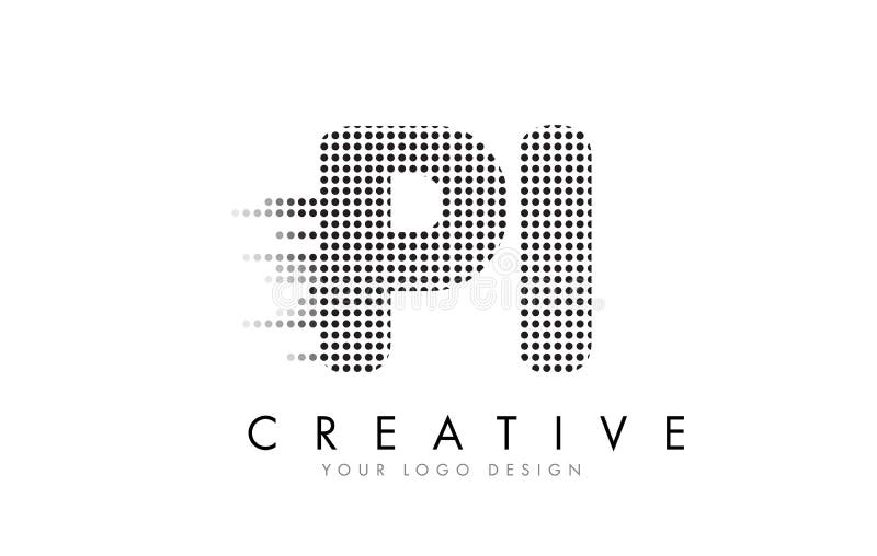 PI P I Letter Logo with Black Dots and Trails. Stock Vector ...