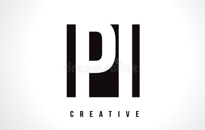 PI P I White Letter Logo Design with Black Square. Stock Vector ...