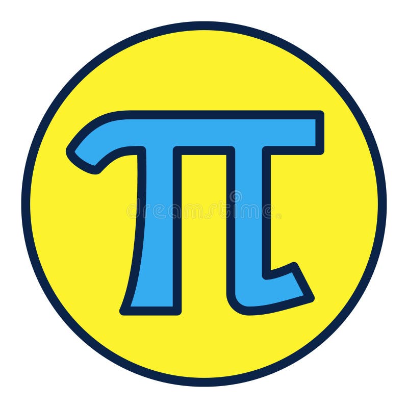 Pi Sign in Circle Vector Concept Colored Icon or Symbol Stock Vector ...