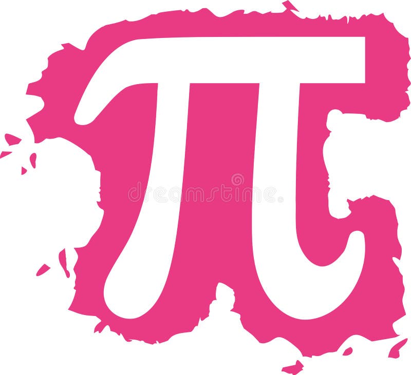 Pi sign at a pink splash stock vector. Illustration of greek - 107185557