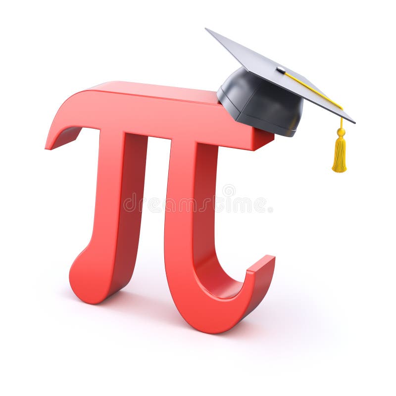 Pi Symbol with Graduation Cap Stock Illustration - Illustration of ...