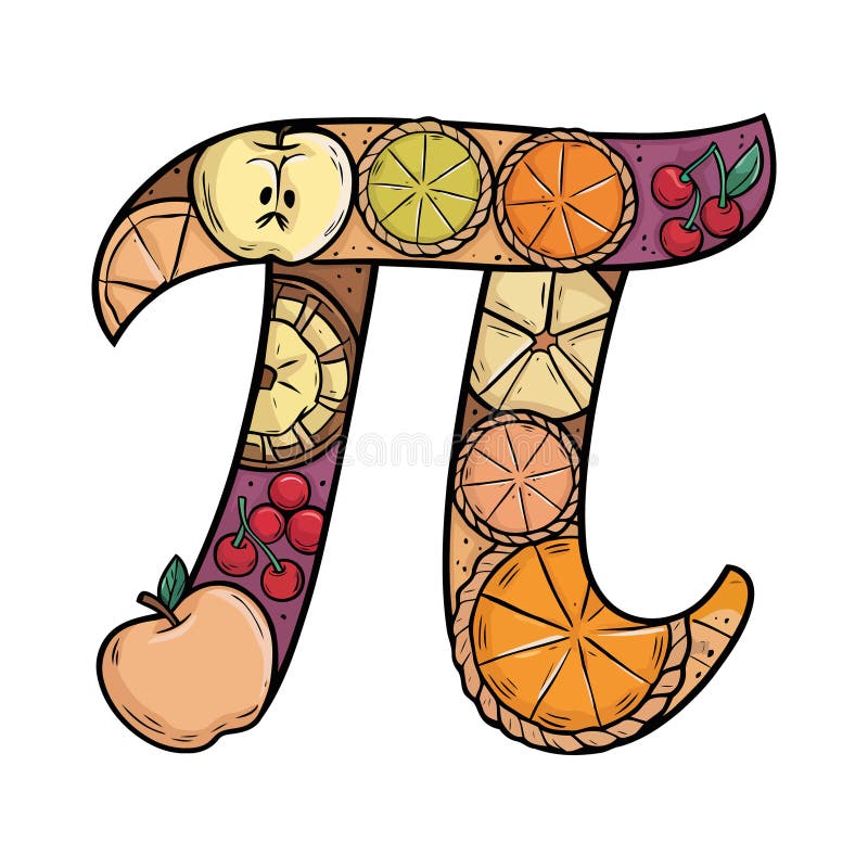 Pi Symbol Made of Fruit Slices and Pies , Pi Day , Pi Day Vector and ...