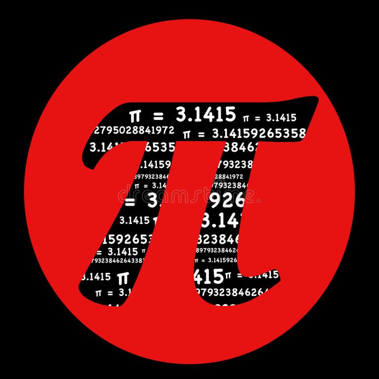 PI symbol with red circle stock illustration. Illustration of abstract ...