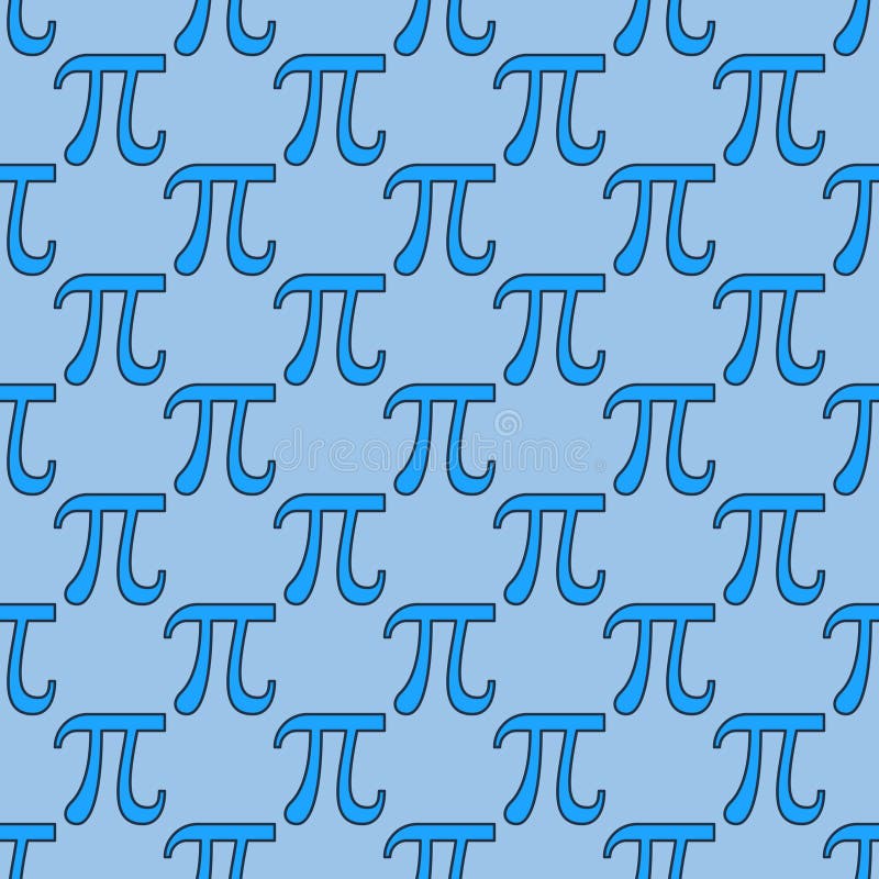 Pi Symbol Vector Mathematics Blue Seamless Pattern Stock Illustration ...