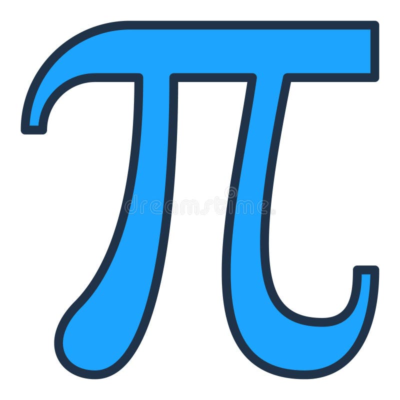 Pi Symbol Vector Mathematics Concept Blue Icon or Symbol Stock ...