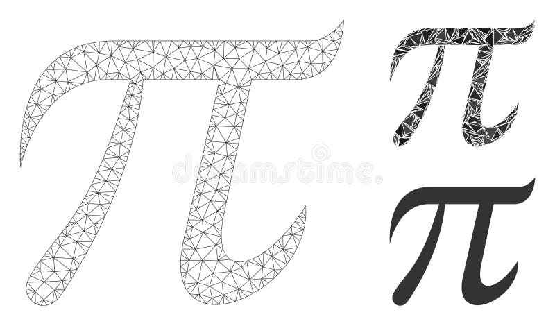 Pi Symbol Vector Mesh Wire Frame Model and Triangle Mosaic Icon Stock ...