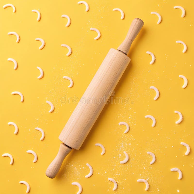 Pi Symbols Scattered Like Brushstrokes Around a Rolling Pin Stock ...