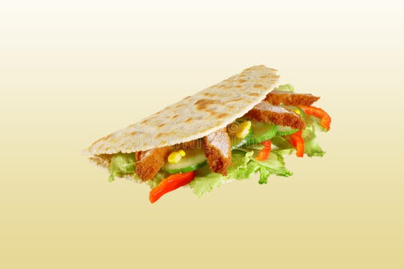 Piadina with chicken stock photo. Image of cooked, appetizer - 12820416