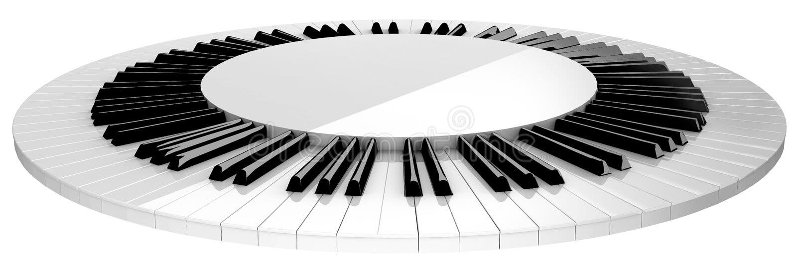Piano keys in a circle stock illustration. Illustration of macro - 12227752
