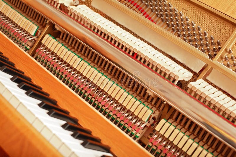 Inside a grand piano stock photo. Image of details, keys - 13595148
