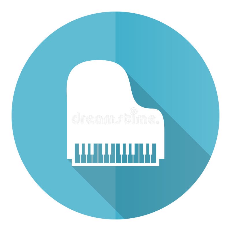 Piano Blue Round Flat Design Vector Icon Isolated on White Background ...