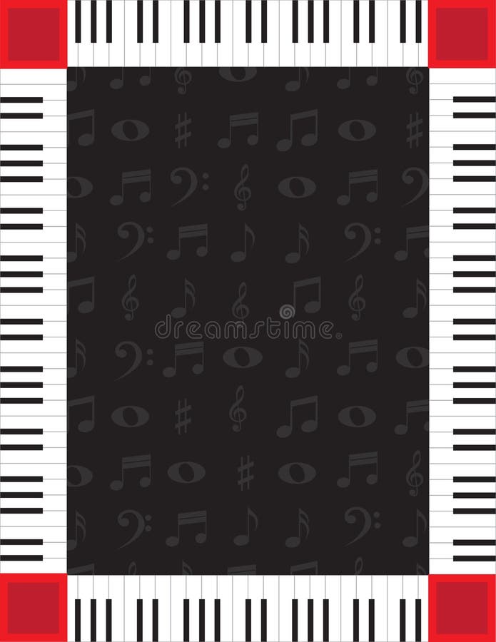 Piano Keyboard Border stock vector. Illustration of drawing - 8429921