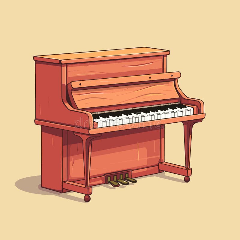 Vector Illustration of a Piano in Cartoon Style Stock Vector ...