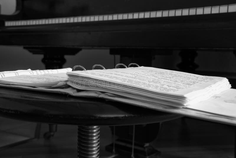 Piano and Chair stock photo. Image of keys, book, pianos - 76984374