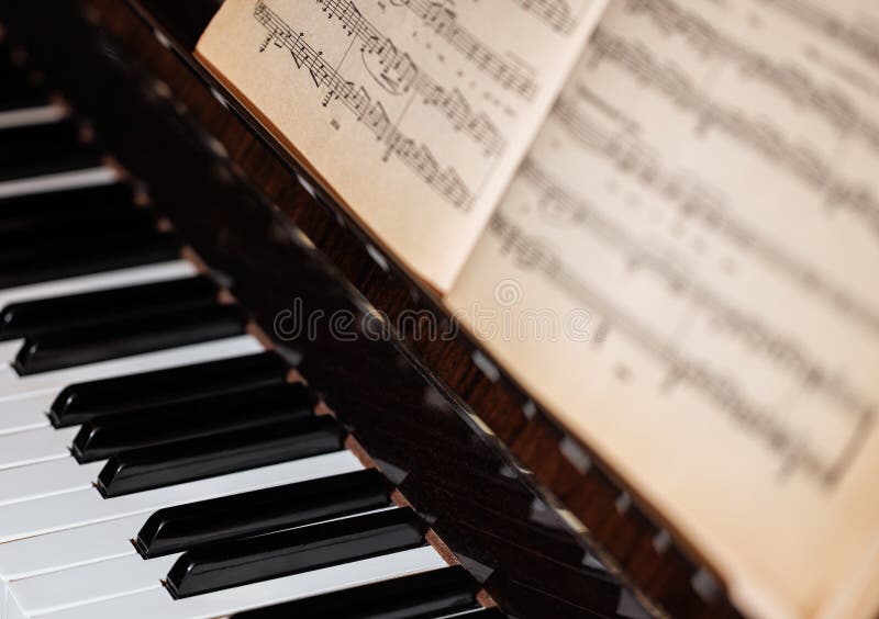 Piano Classical with Ancient Notes. Music Education. Stock Image ...