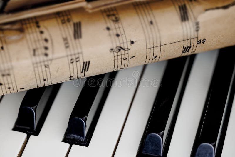 Piano Classical with Ancient Notes. Music Education. Stock Image ...