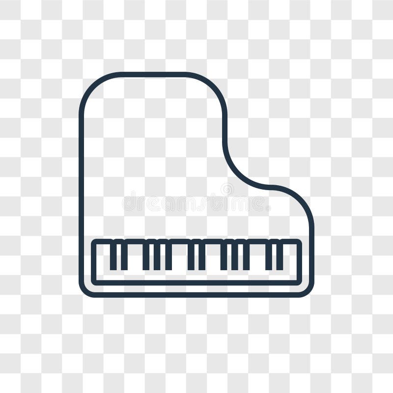 Piano Concept Vector Linear Icon Isolated on Transparent Background ...