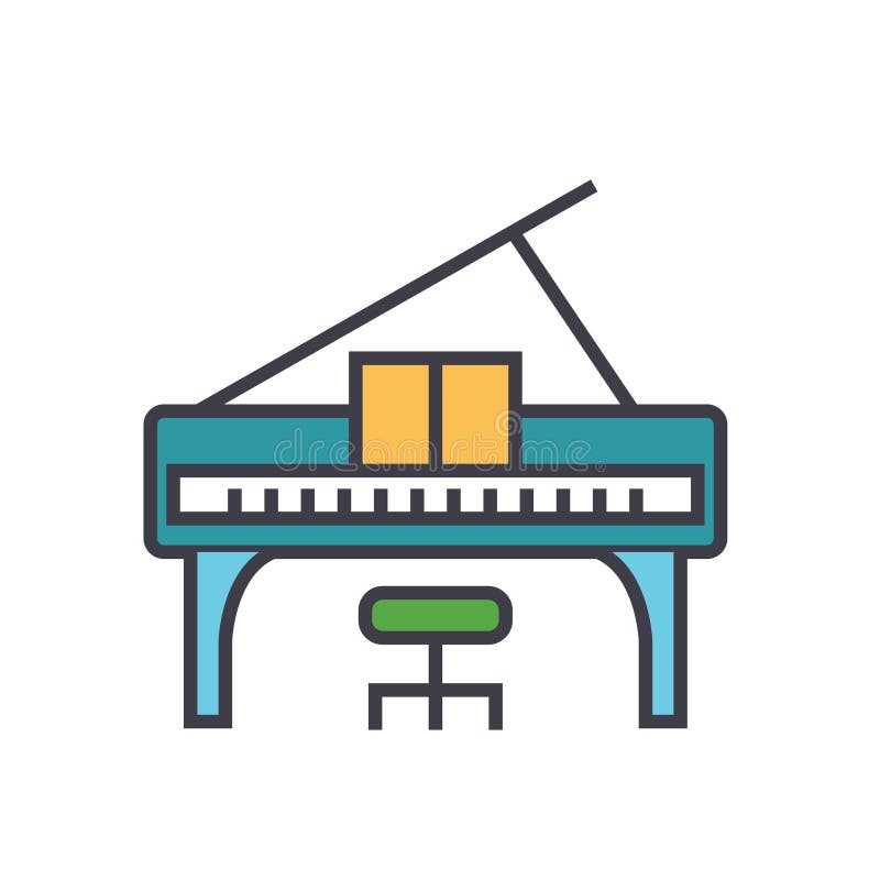 Piano Concert Flat Line Illustration, Concept Vector Isolated Icon ... Piano Concert Flat Line Illustration, Concept Vector Isolated Icon ...