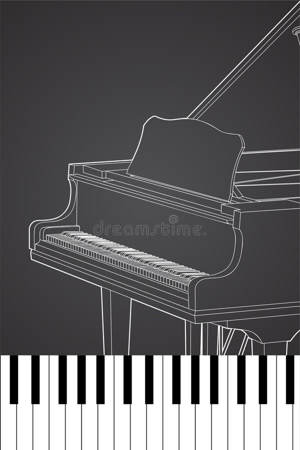 Croquis de piano illustration de vecteur. Illustration du abstrait ...