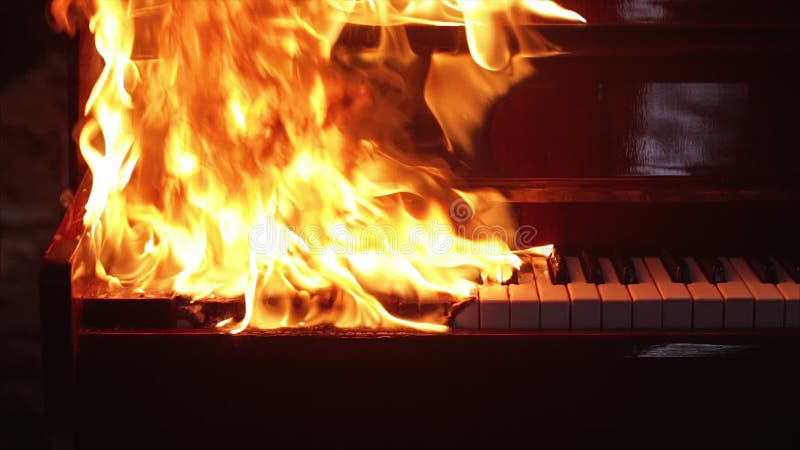 Piano on Fire Musical Instrument Stock Video - Video of flame, campfire ...