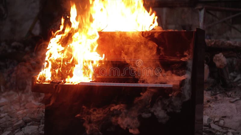 Piano on Fire Musical Instrument Stock Video - Video of flame, campfire ...