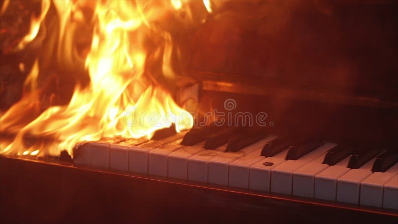Piano on Fire Musical Instrument Stock Footage - Video of house ...