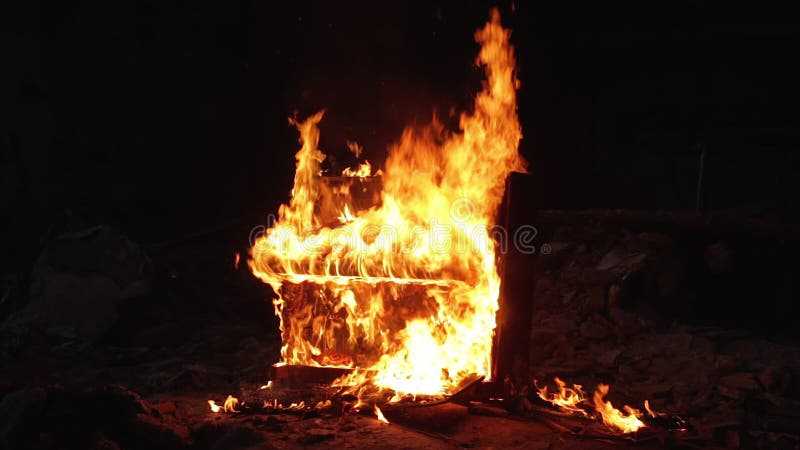 Piano on Fire Musical Instrument Stock Video - Video of flame, campfire ...