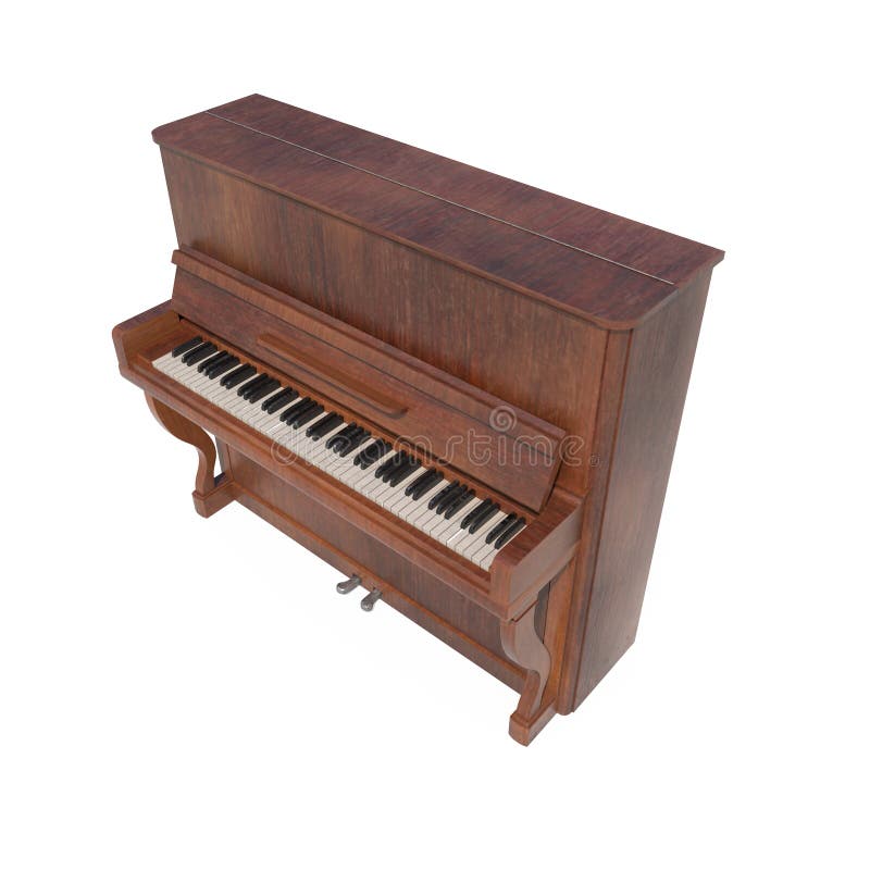 Piano Keys Isolated on the White Background. 3D Art Render Illustration ...